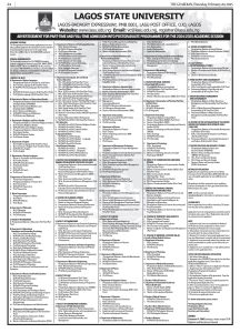 LAGOS STATE UNIVERSITY (LASU) RELEASES POSTGRADUATE PROGRAMMES ADMISSION FORM FOR THE 2024/2025 ...